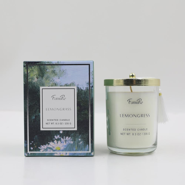 Fumara Glass Scented Candle Lemongrass Neobeeqld